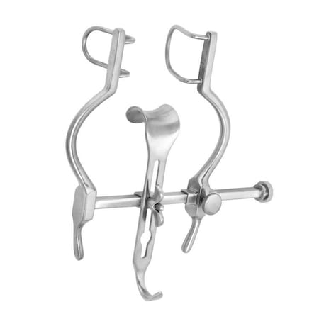 Von Klaus Balfour Pediatric Abdominal Retractor, 3.5in, Fixed Fenestrated Side Blades, German ...